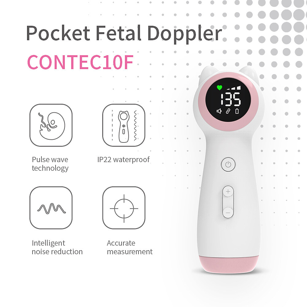 CONTEC10F pocket fetal doppler Baby Monitor pregnant heart rate monitor ...