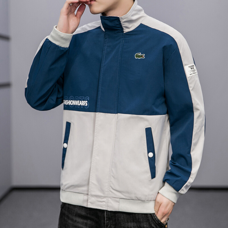 【3สี】New Men 'S Casual Jacket Patchwork Color Workwear Jacket Men 'S ...
