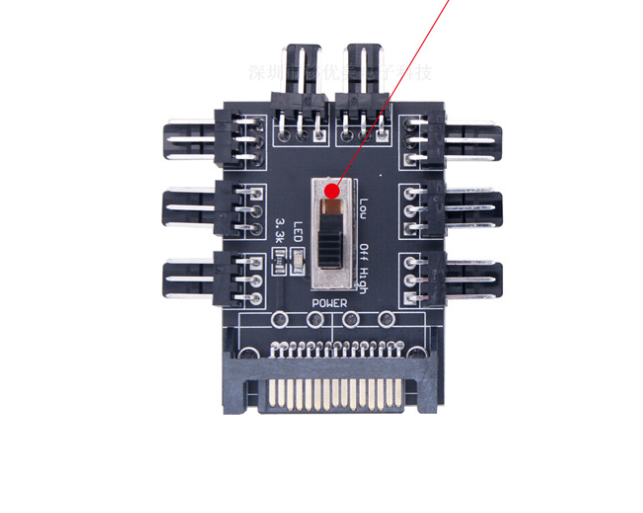 diymore Chassis Fan Hub 1 to 8 Way12V 3 PIN Cooling Fan Splitter ...