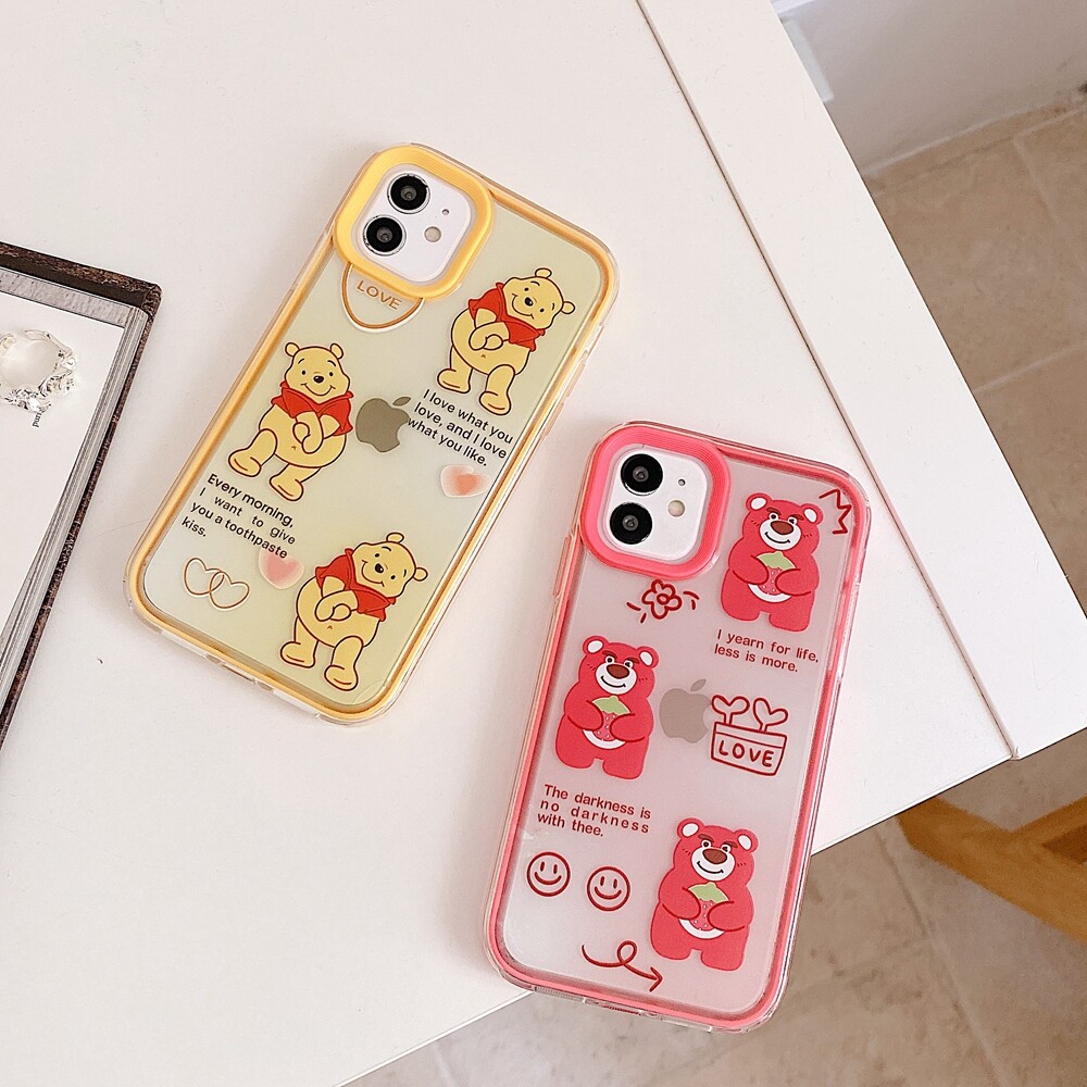 Cartoon Winnie the Pooh Lotso Phone Case for 13 Pro Max 13 Pro 13 12 ...