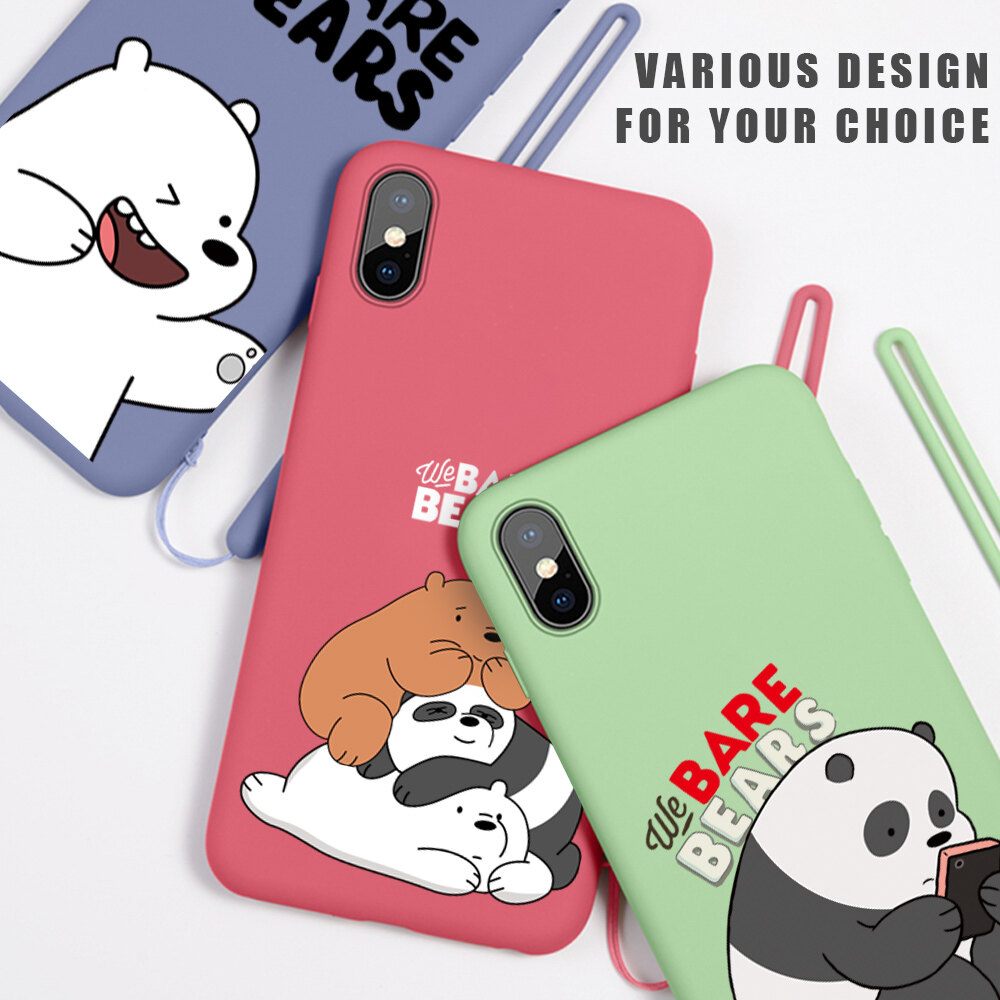 Multicolor phone case For OPPO A3S Cartoon Bare Bears White Panda ...