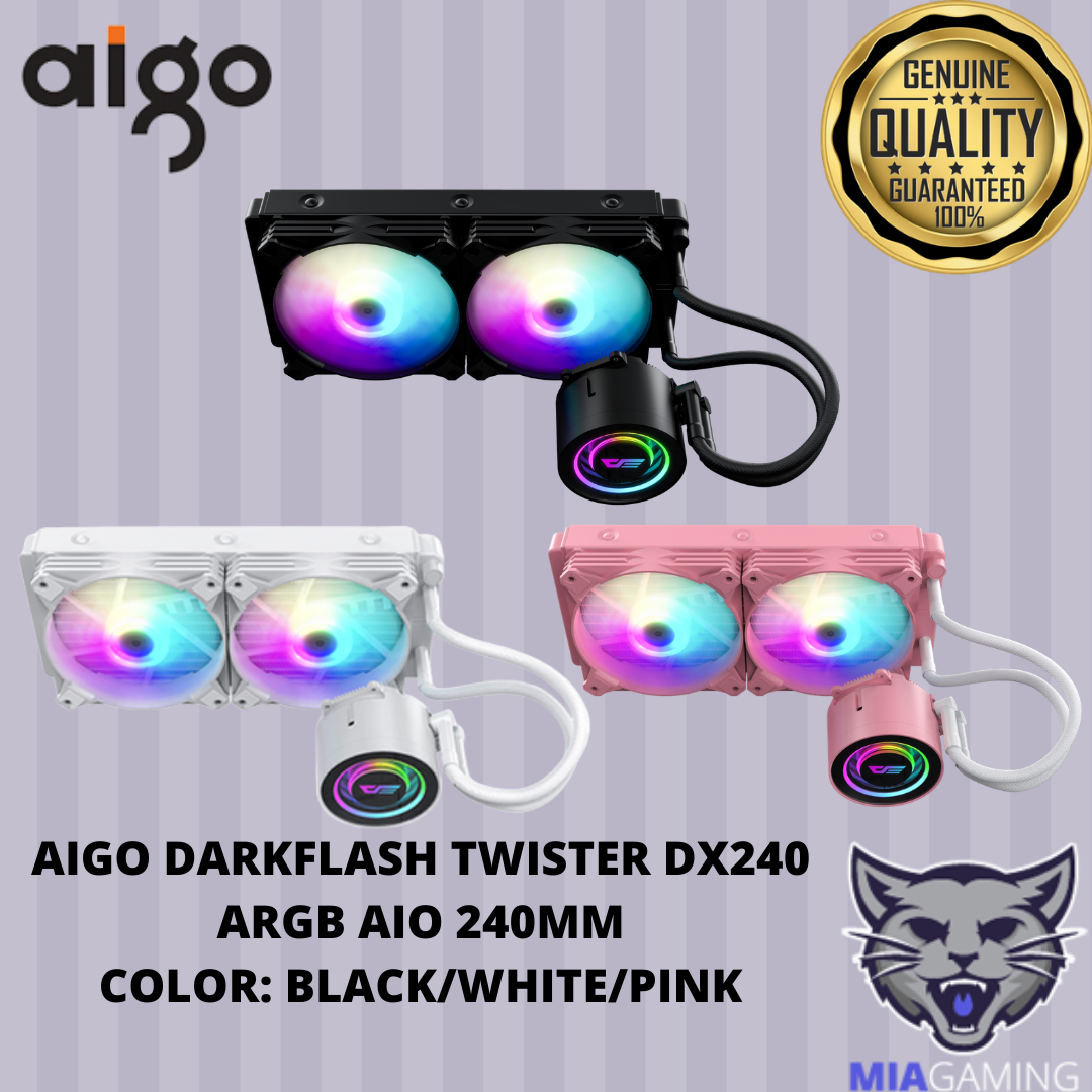 AIGO DARKFLASH TWISTER DX 240 ARGB CPU ALL IN ONE LIQUID COOLER - BLACK ...