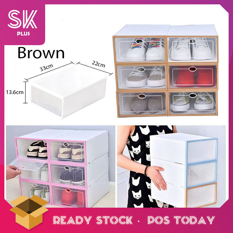 SKplus Set Of 6 PP Organizer Transparent Plastic Storage Box Foldable Clear Plastic Shoe Racks ...