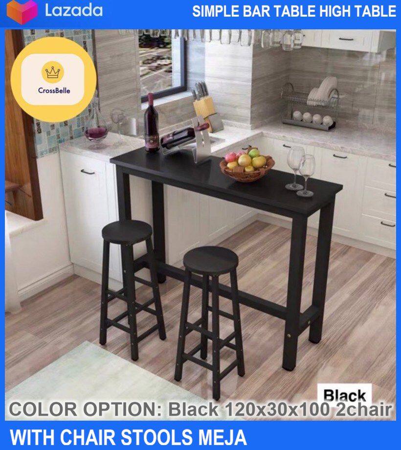 Simple Bar Table High Table With Bar Chair Stools Meja Tinggi Kerusi ...