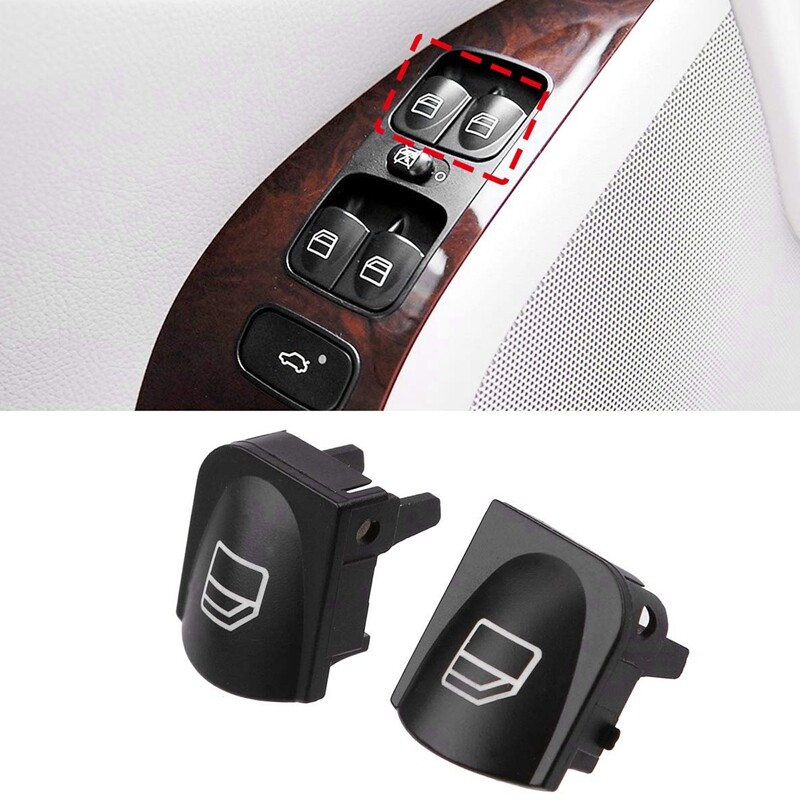 ฝาครอบสวิตช์หน้าต่าง2ชิ้นสำหรับ Mercedes Benz W203 C-CLASS - MixASale