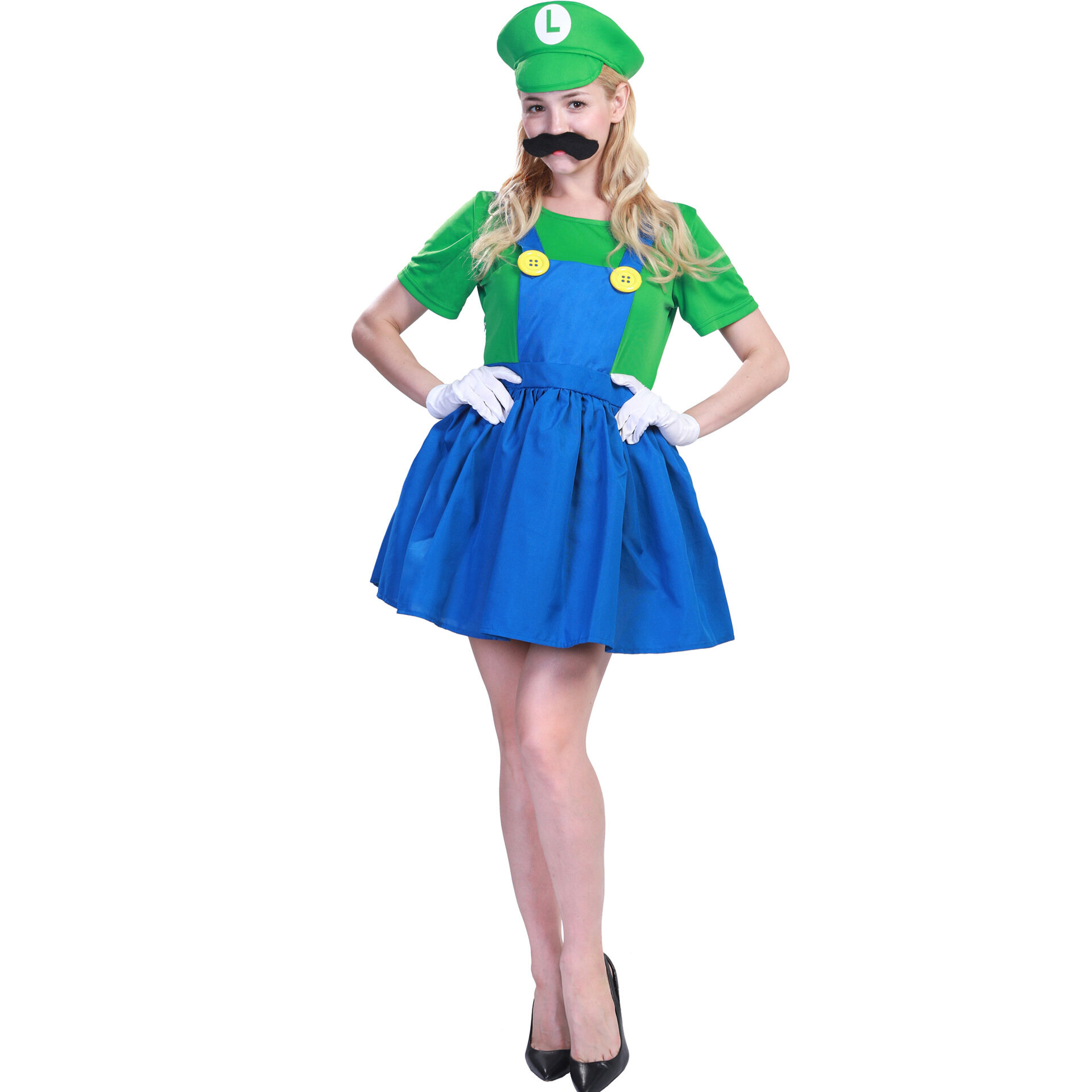 Adult Super Mario Bros Cosplay Super Mary Halloween Party Uniform MARIO ...