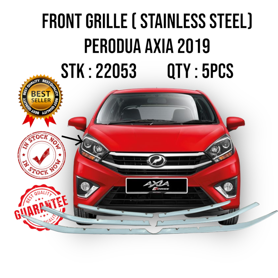 FRONT GRILLE S.STEEL PERODUA AXIA 2019 (5PCS) | Lazada