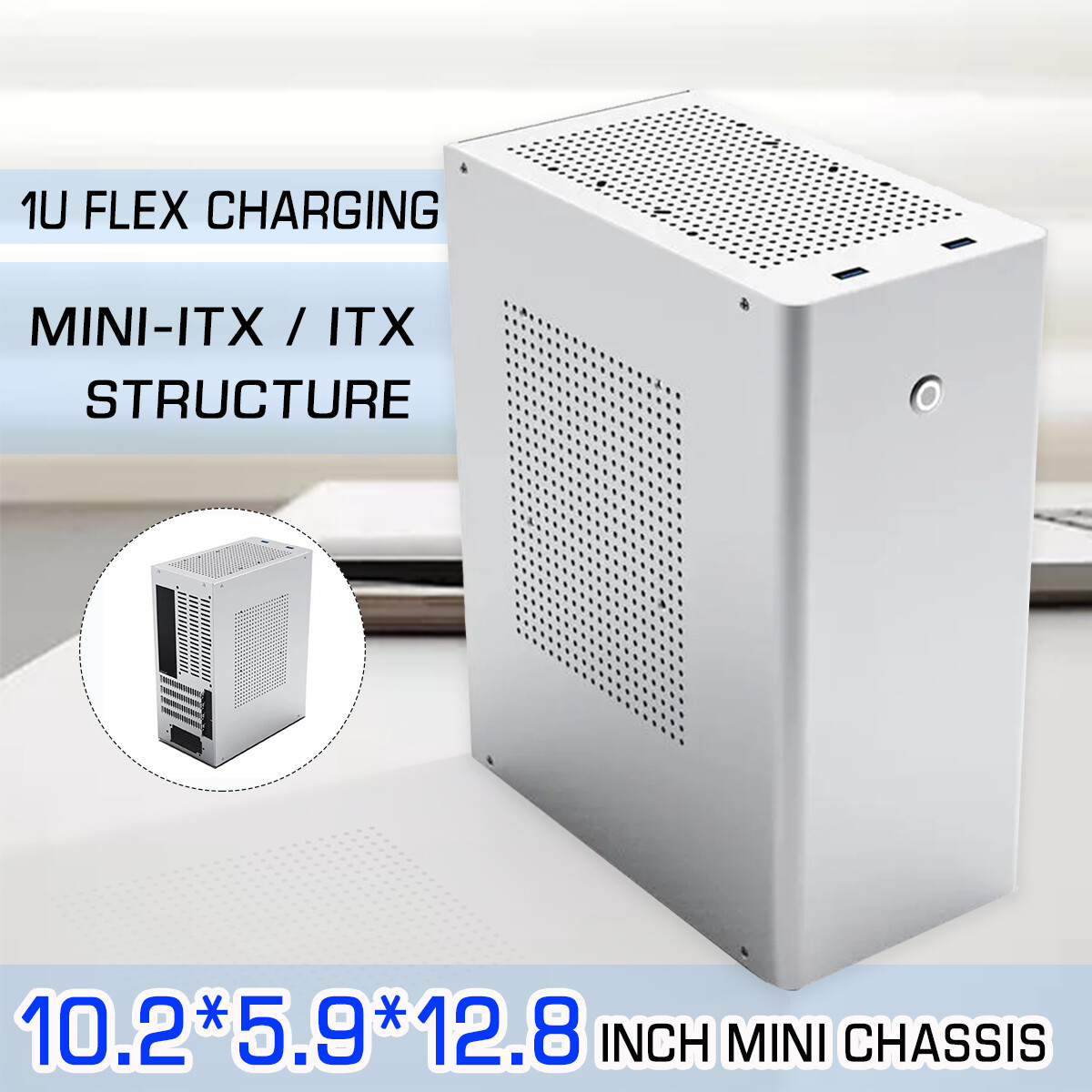 CEMO L1อลูมิเนียม Mini ITX เคสเอชทีพีซีเกมกล่องแชสซีคอมพิวเตอร์ Desktop ...