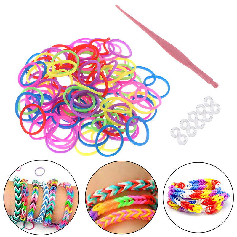 LANG 120pcs Rubber Loom Bands Kids Elastic Band For Diy Weaving Lacing ...
