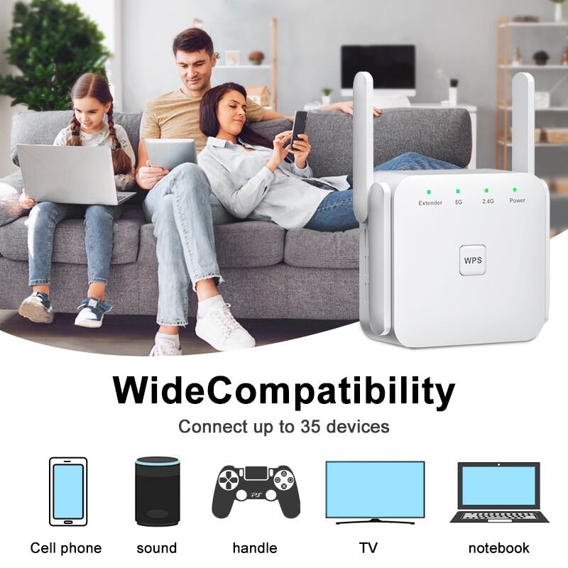 5Ghz WiFi Repeater Wireless Wifi Extender 1200Mbps Wi-Fi Amplifier 802 ...