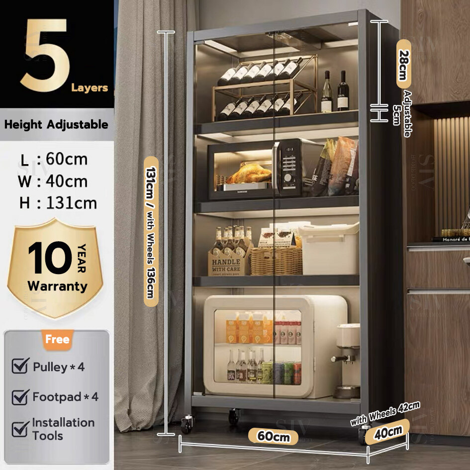 SIV Metal Display Cabinet With Glass Door Steel Cabinet For Kitchen ...