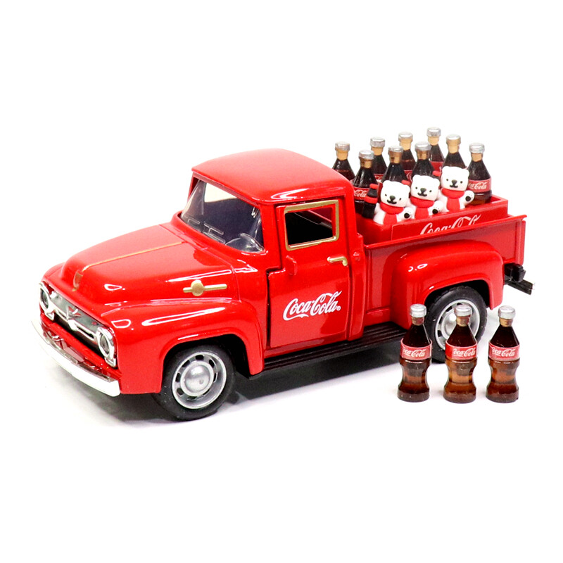 Coca-cola 1955 Chevrolet pick-up Truck Transport Vehicle model with 3 ...