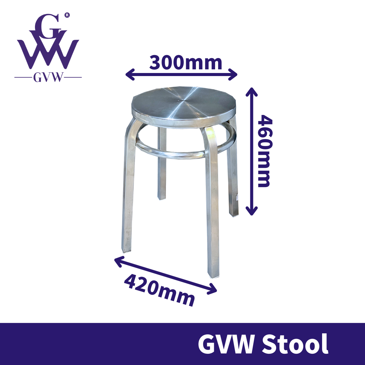 GVW Bar Chair Stool Stainless Steel Chair Stool Outdoor Garden Chair ...