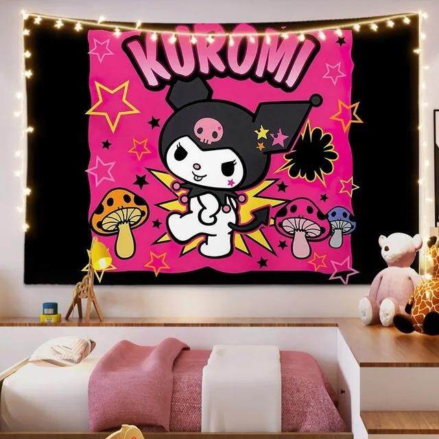 {hot} Kawaii Sanrio Hello Kitty Tapestry My Melody Cinnamoroll Kuromi