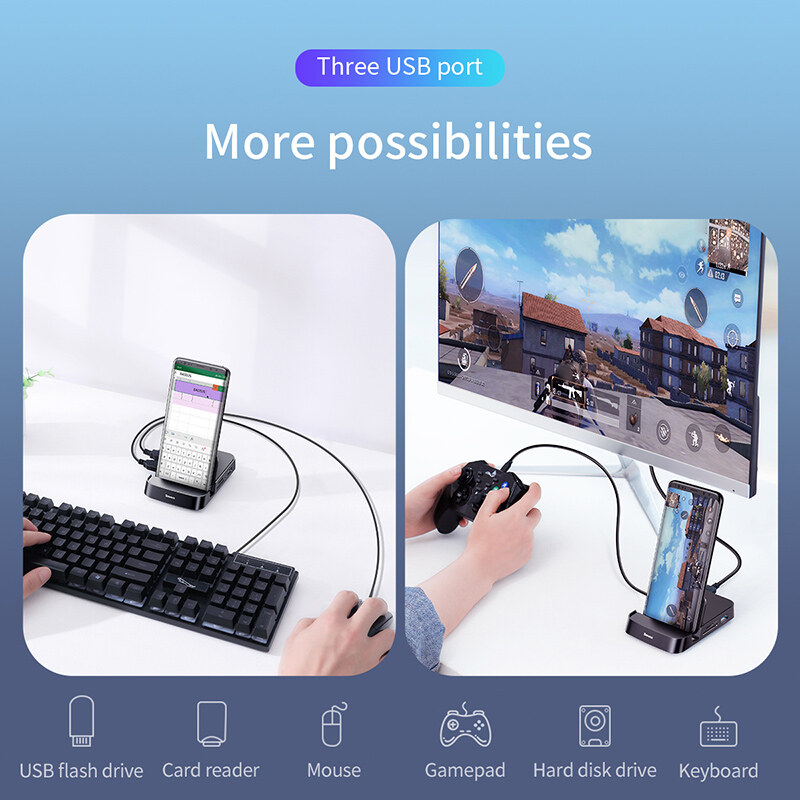 Baseus USB C HUB 7 In 1 Dex Station To USB 3.0 HDMI USB HUB สำหรับ ...
