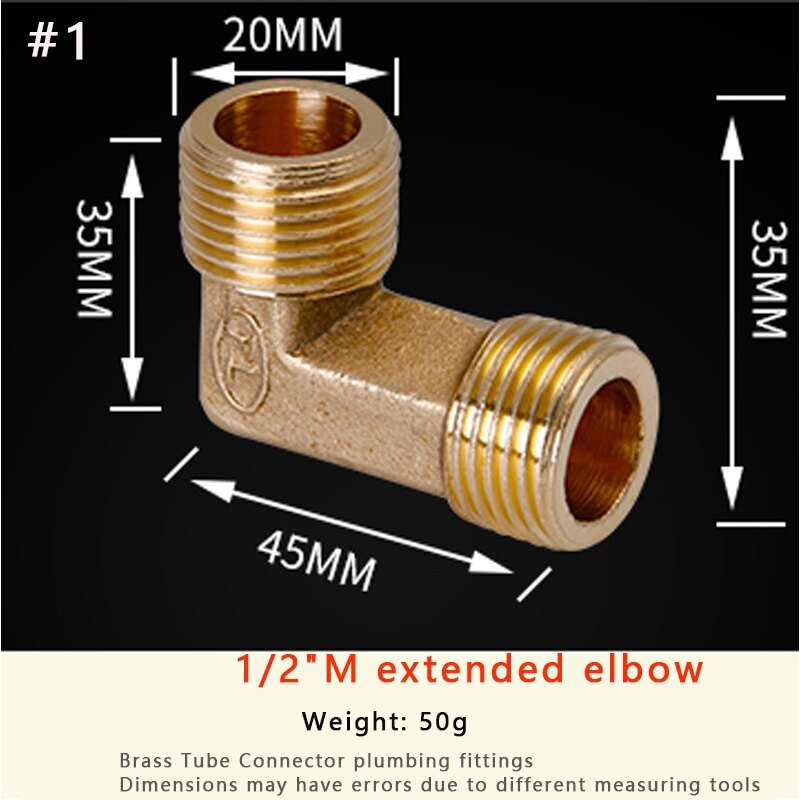 Brass Tee Pipe Connector 3 Way Pipe Fitting 1/2" T-shape Water Oil Gas ...