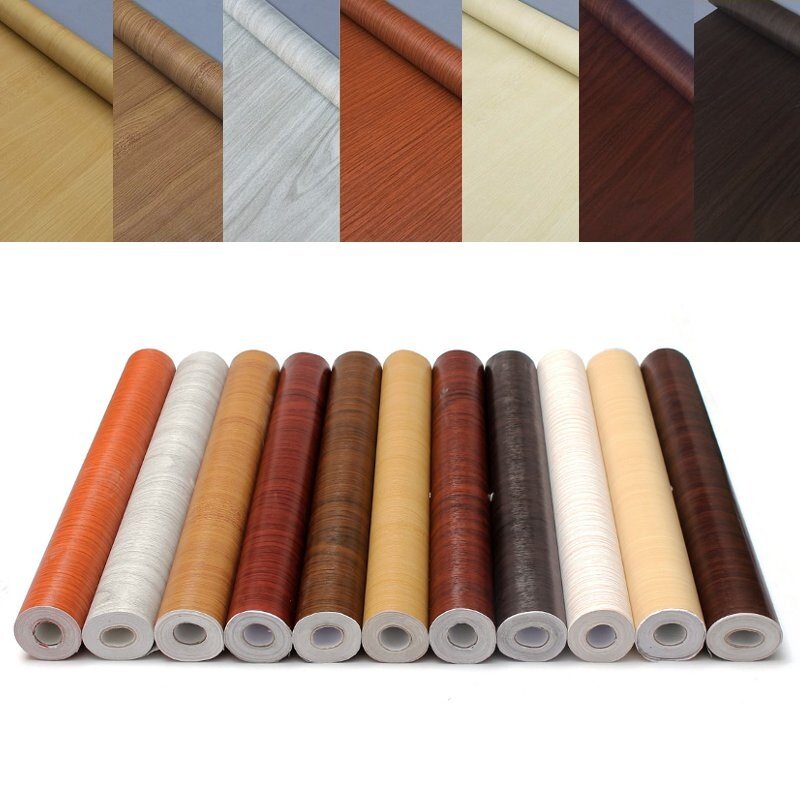 10M Self Adhesive PVC Wood Grain Wallpaper Waterproof Moisture-Proof ...