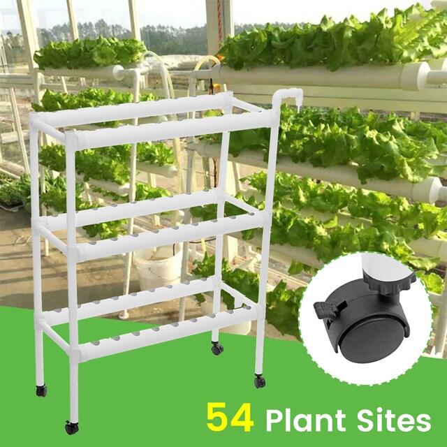 54 Holes Hydroponic Piping Site Grow Kit Deep Water Culture Planting ...