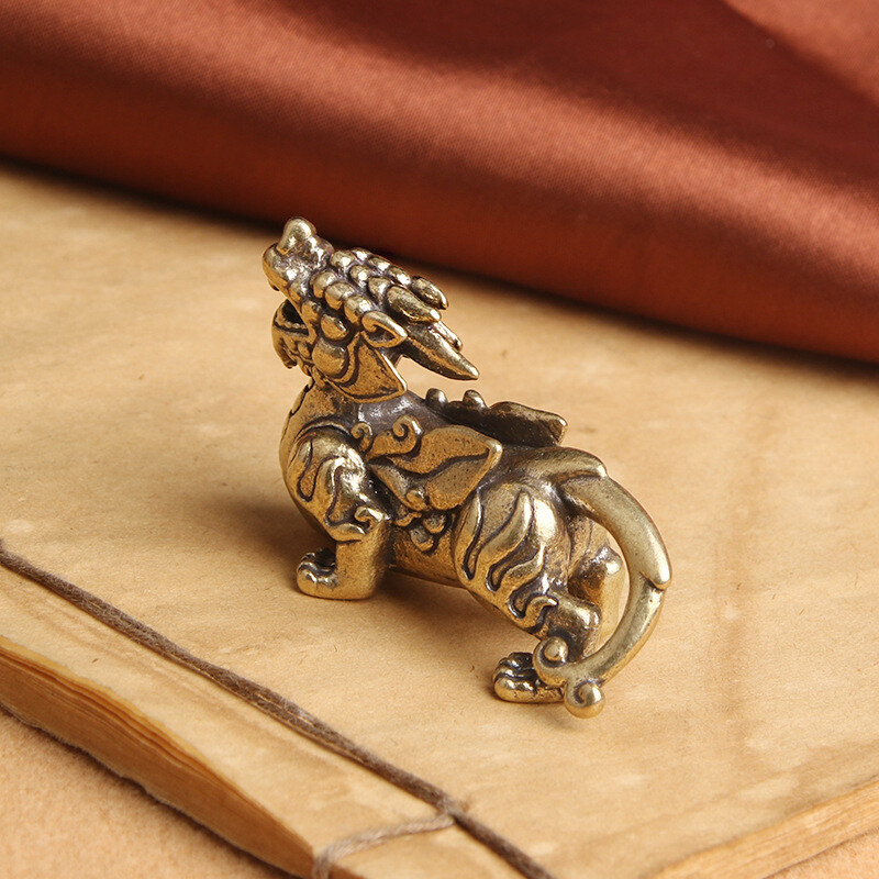 Shao Chinese Mythical Beast Pixiu Figurines Lucky Animal Qi Lin Desktop ...