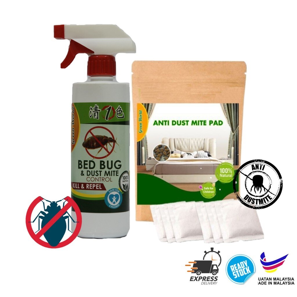 Green World Bed Bugs And Mites Spray Mites Removal Spray Ubat Pijat ...