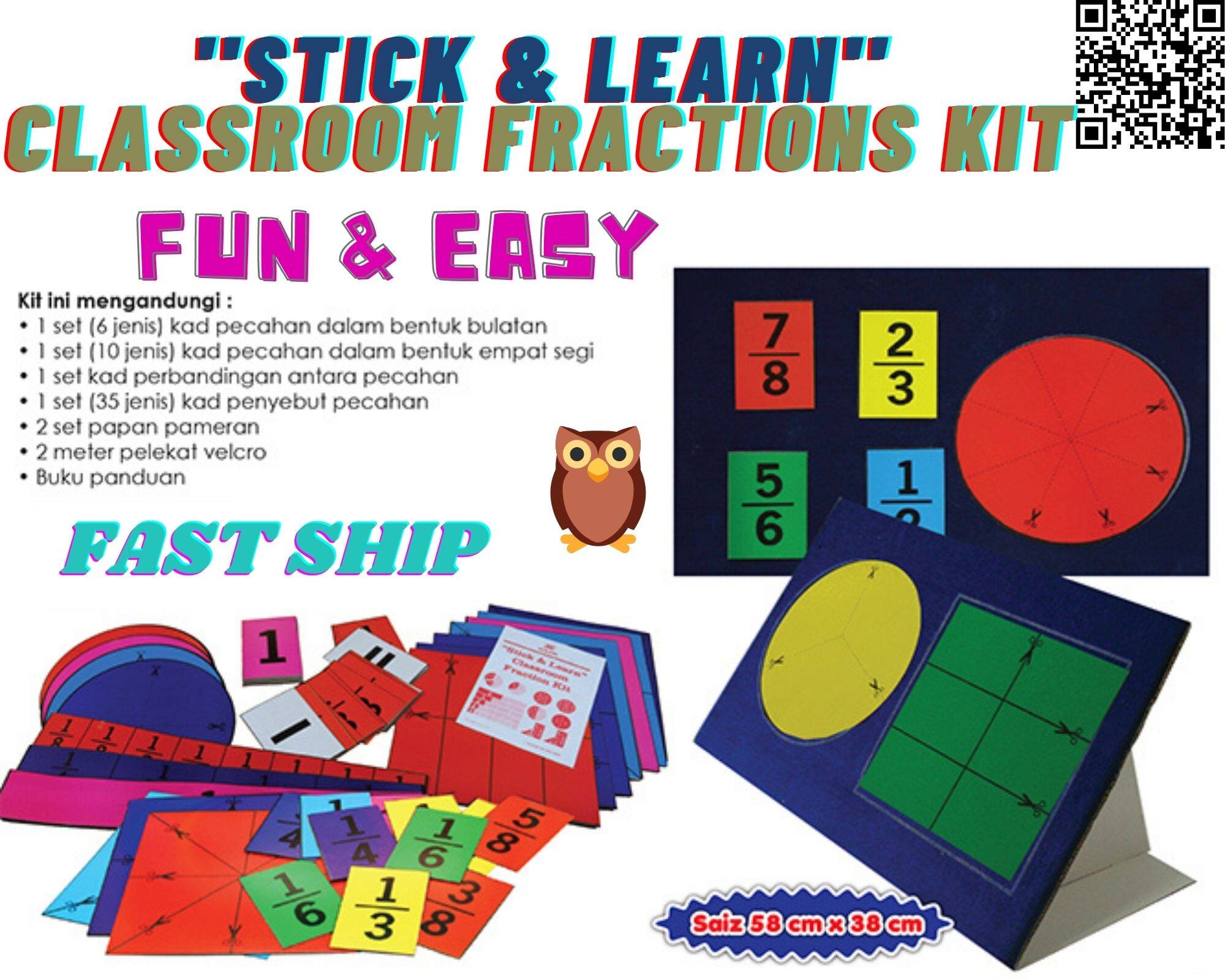 ''STICK & LEARN'' CLASSROOM FRACTIONS KIT PENGAJARAN MATENATIK ...