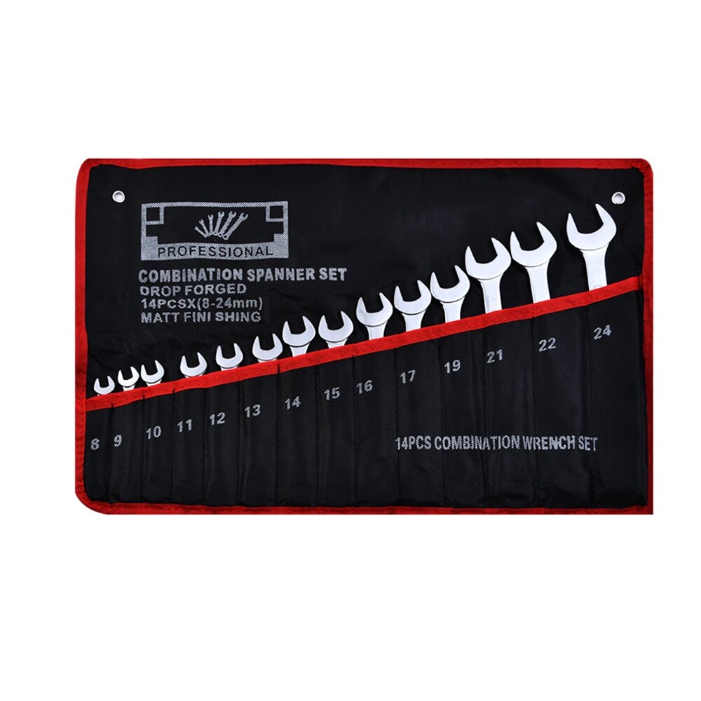 14pcs Heavy Duty Combination Wrench Spanner Car Repair Box Set Tools ...