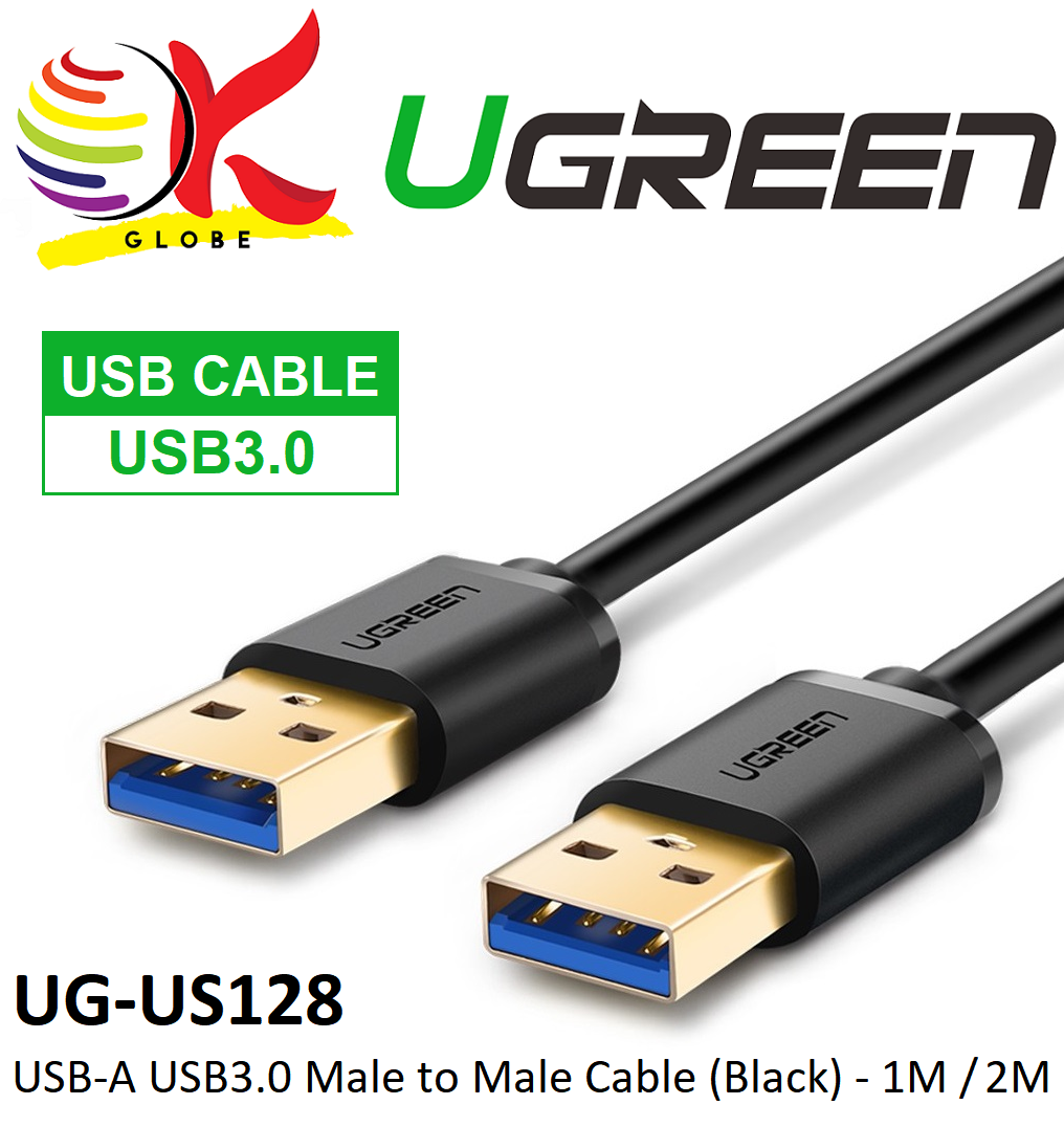 UGREEN USB 3.0 USB-A MALE TO USB MALE CABLE US128 WITH SPEED UP TO ...
