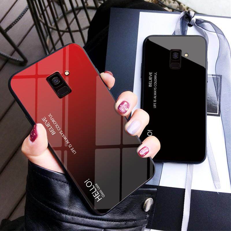 Samsung Galaxy J8 J6 J6 Plus J4 J4 Plus J3 2018 Gradient สีกระจกนิรภัยกรณีฝาหลัง - Shonda Phone ...