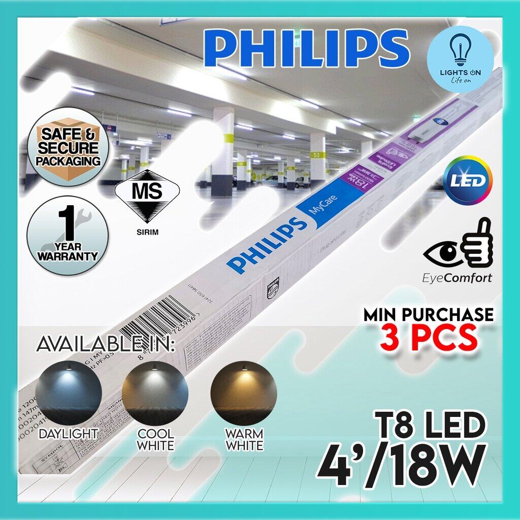 Philips 4ft 18w Ecofit T8 Glass LED Tube Lampu Panjang Lampu Led Lampu Kalimantang Fluoroscent ...