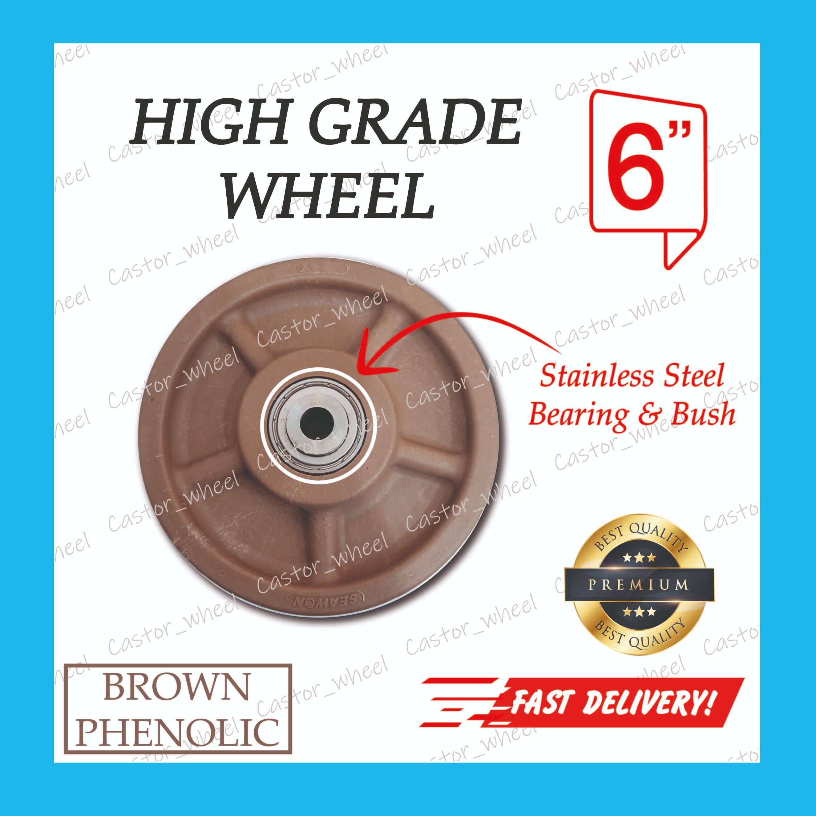 6" EXTRA HEAVY DUTY PHENOLIC PHN (SS304 BEARING AND BUSH) CASTER/CASTOR ...
