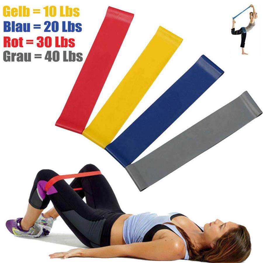 4 pcs ใช้งานหนักสายยืดมีแรงต้าน Power LOOP GYM เข็มขัดสำหรับฟิตเนสการ ...