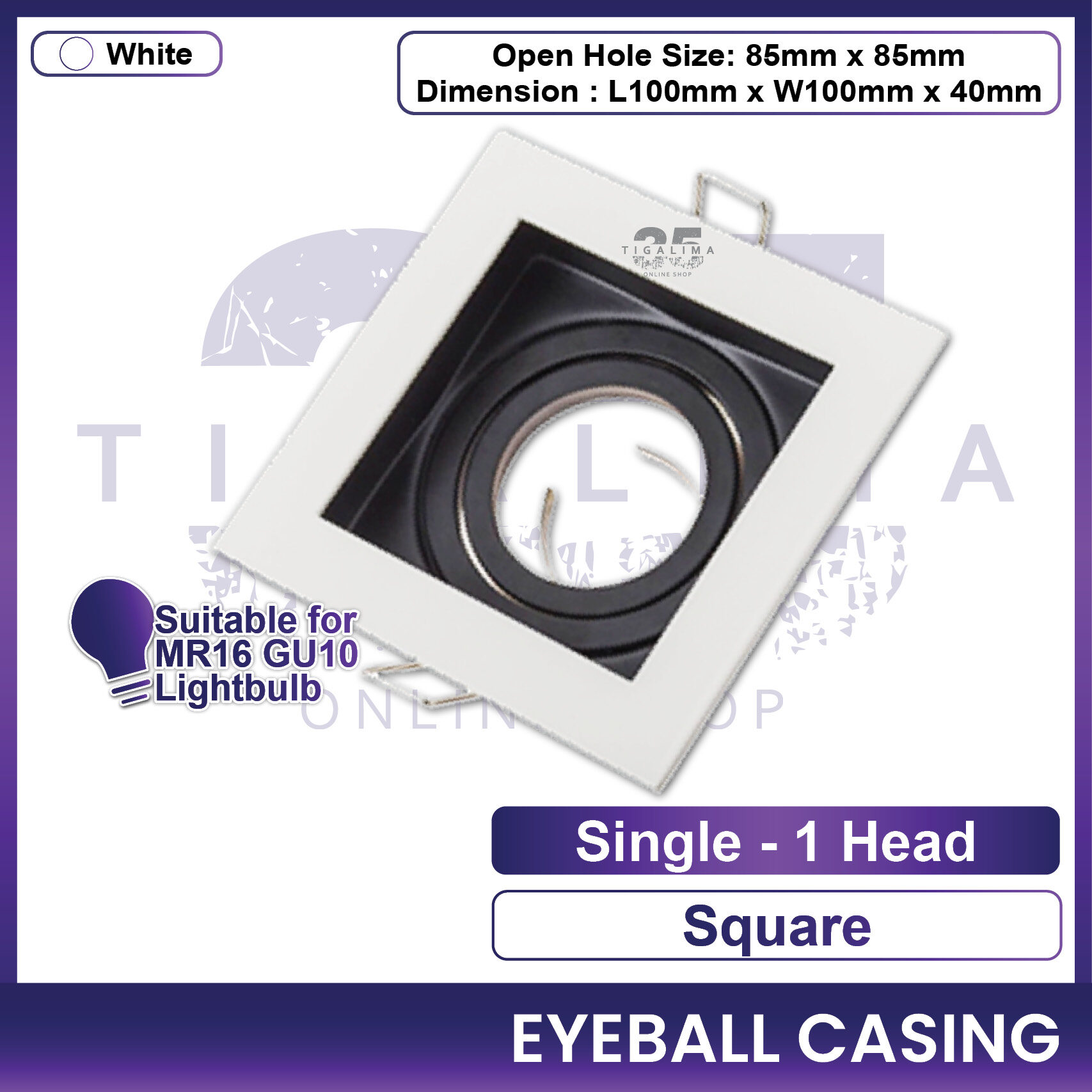 LED Eyeball Casing / Fitting GU10 MR16 Spotlight Downlight LED Casing ...