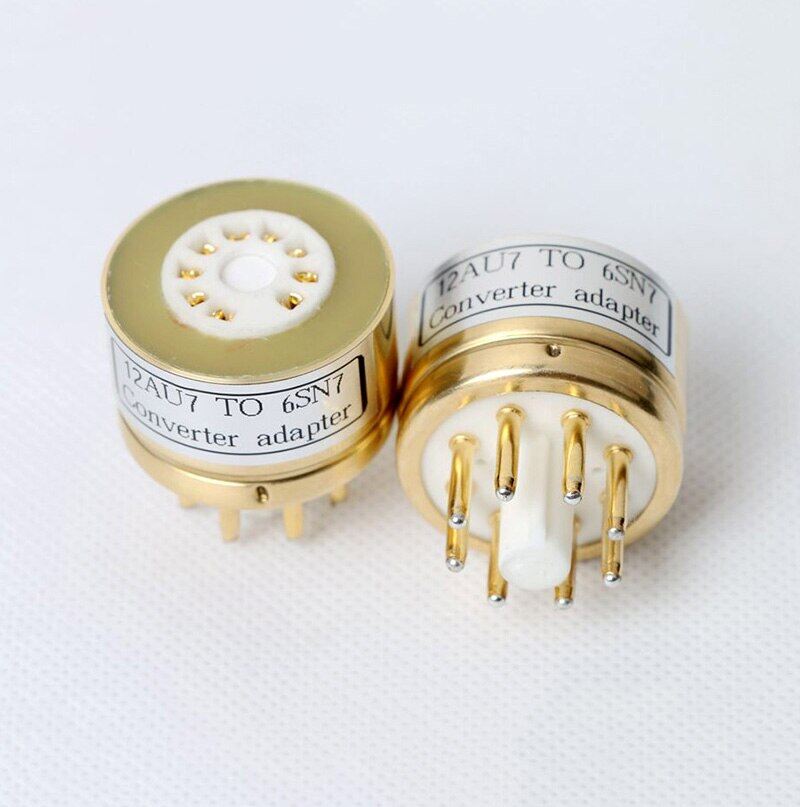1PCS Gold Plated 12AU7 12AX7 To 6SL7 6SN7 Tube Converter Adapter Socket ...