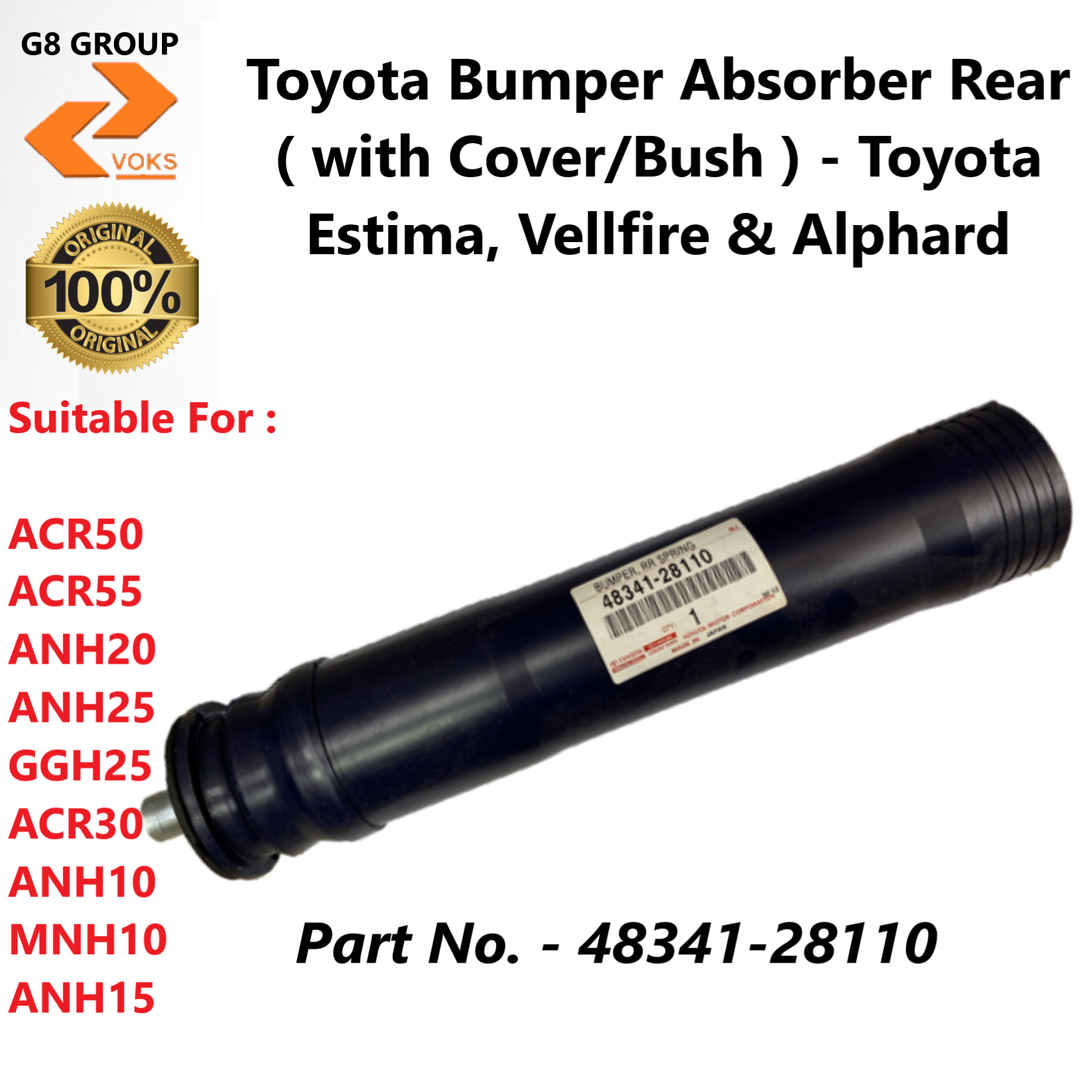 Toyota Bumper Absorber Rear ( with Cover/Bush ) - Toyota Estima ...