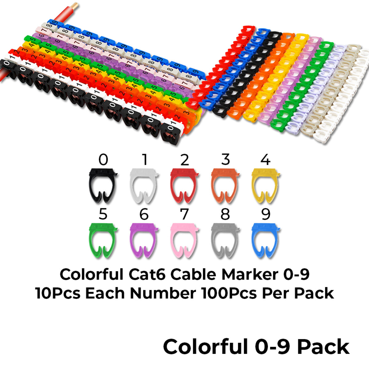 Cable Marker Numbering 0-9 Yellow 200Pcs / Colourful 100Pcs | Lazada