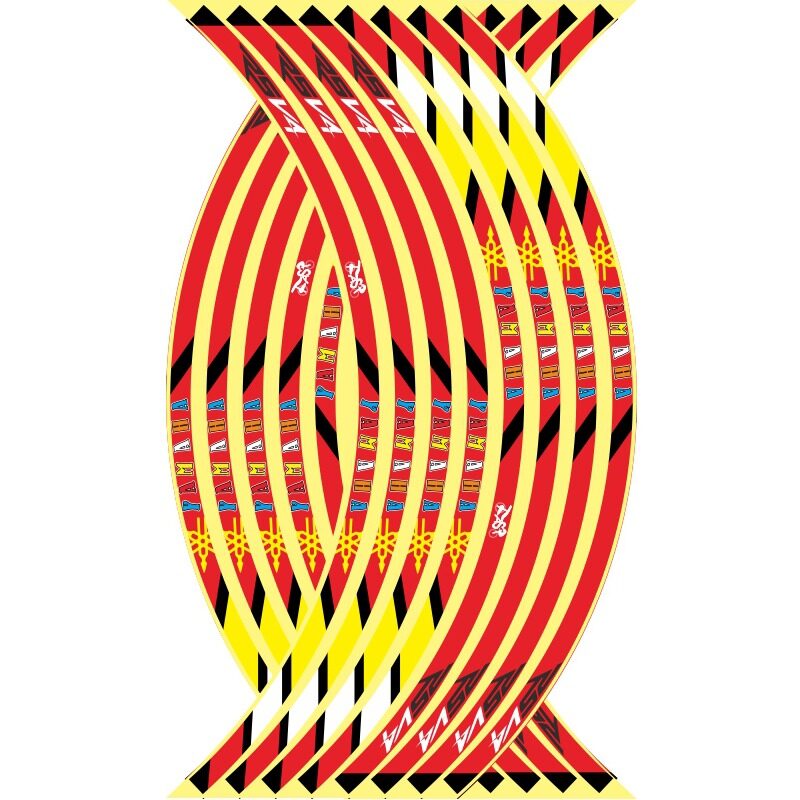 16PCS 17/18มอเตอร์ไซค์ Inch ขอบสะท้อนแสงรูปลอกรูปล้อมอเตอร์ล้อ Hub สติก ...