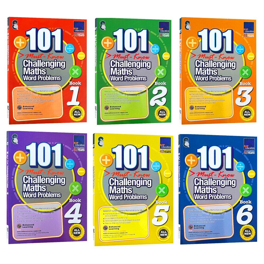 6 Books Set Grade 1 6 Math SAP 101 Challenging Maths Word Problems