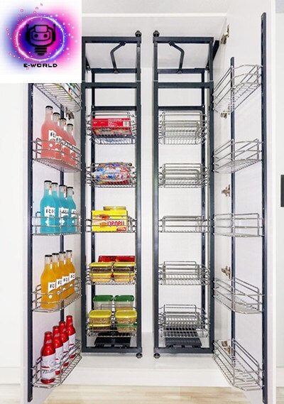 (READY STOCK)5-Tier Kitchen Drawer tall ladder Pull Out Basket S.steel ...