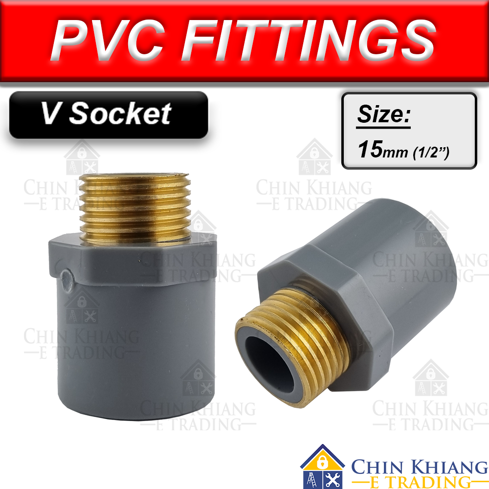 VIP PVC Brass Thread Fittings PT Socket | PT Elbow | PT Tee | V Socket ...