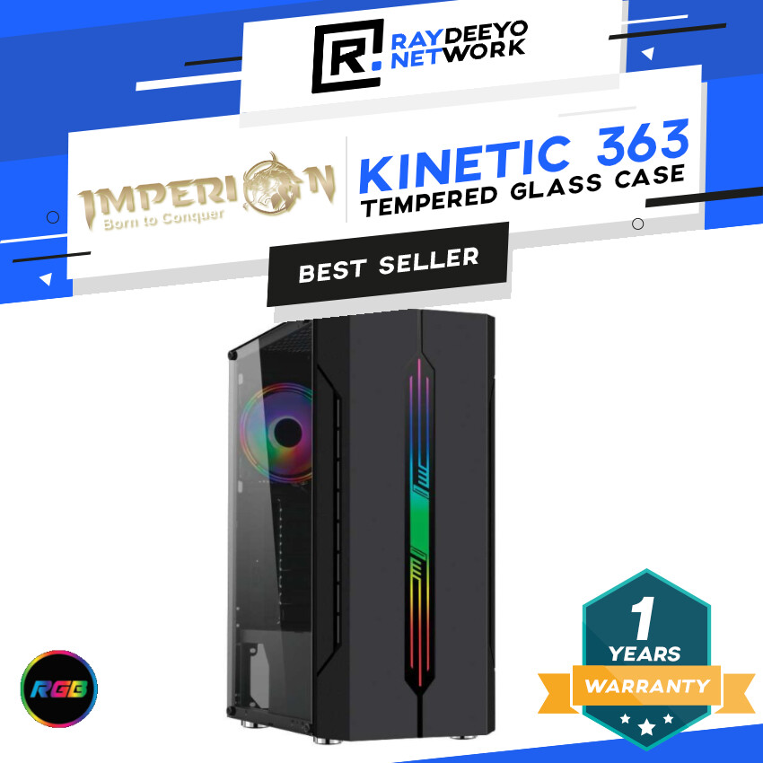 IMPERION Kinetic 363 ATX Tempered Glass Gaming Case [Included 1 RGB ...