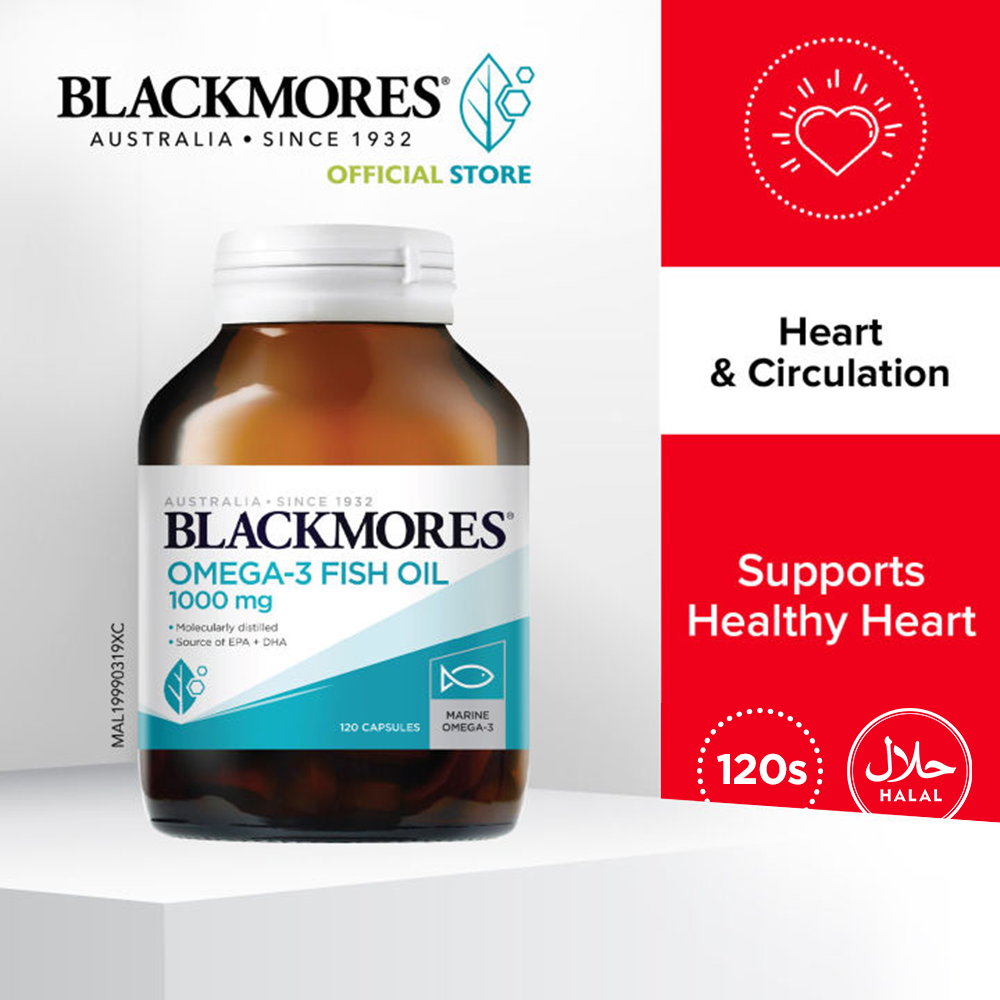 Blackmores Omega-3 Fish Oil 1000mg 120s - Supports Healthy Heart ...