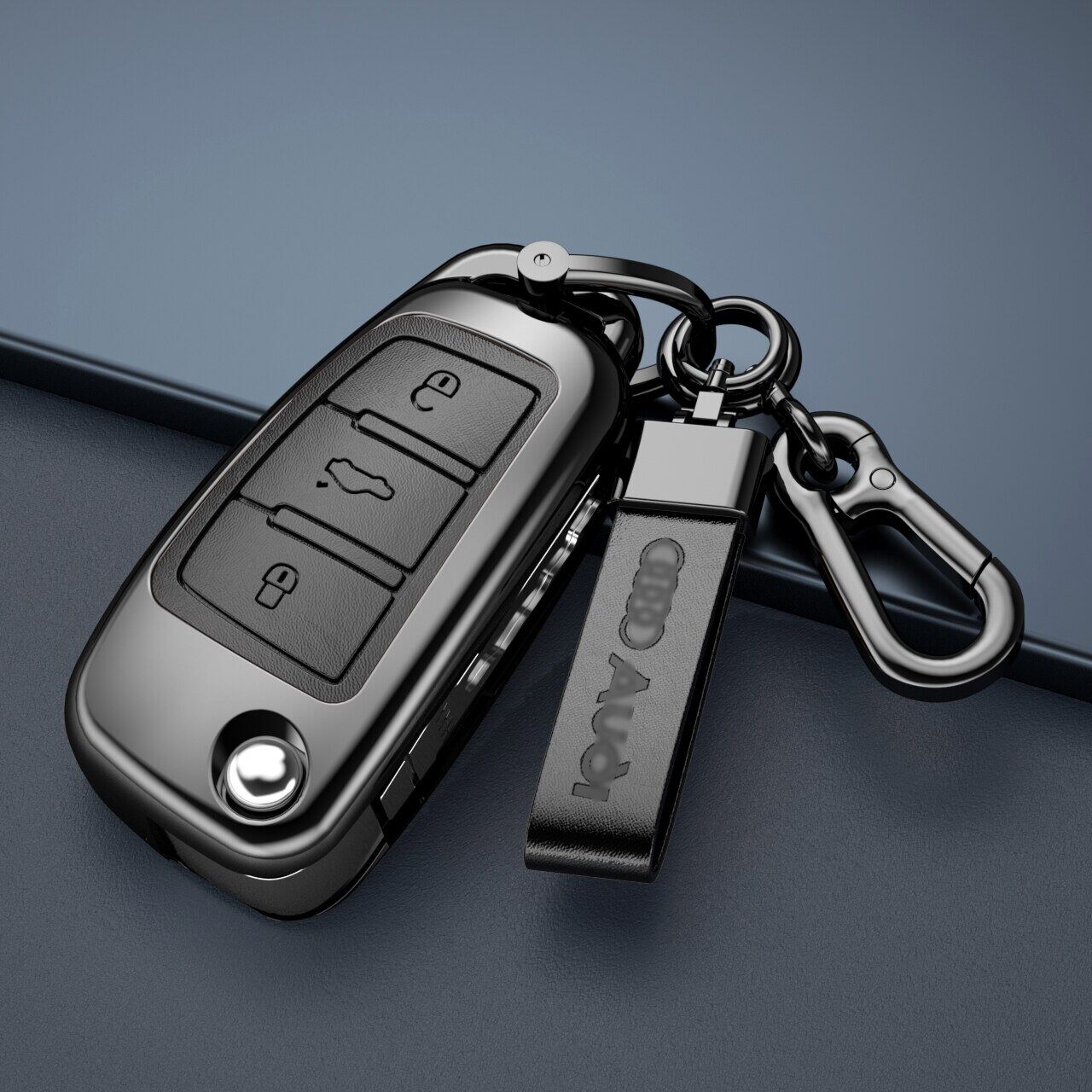 สังกะสีอัลลอยด์รถ Key Cover Protector สำหรับ Audi A3 A4 A5 C5 C6 8L 8P ...