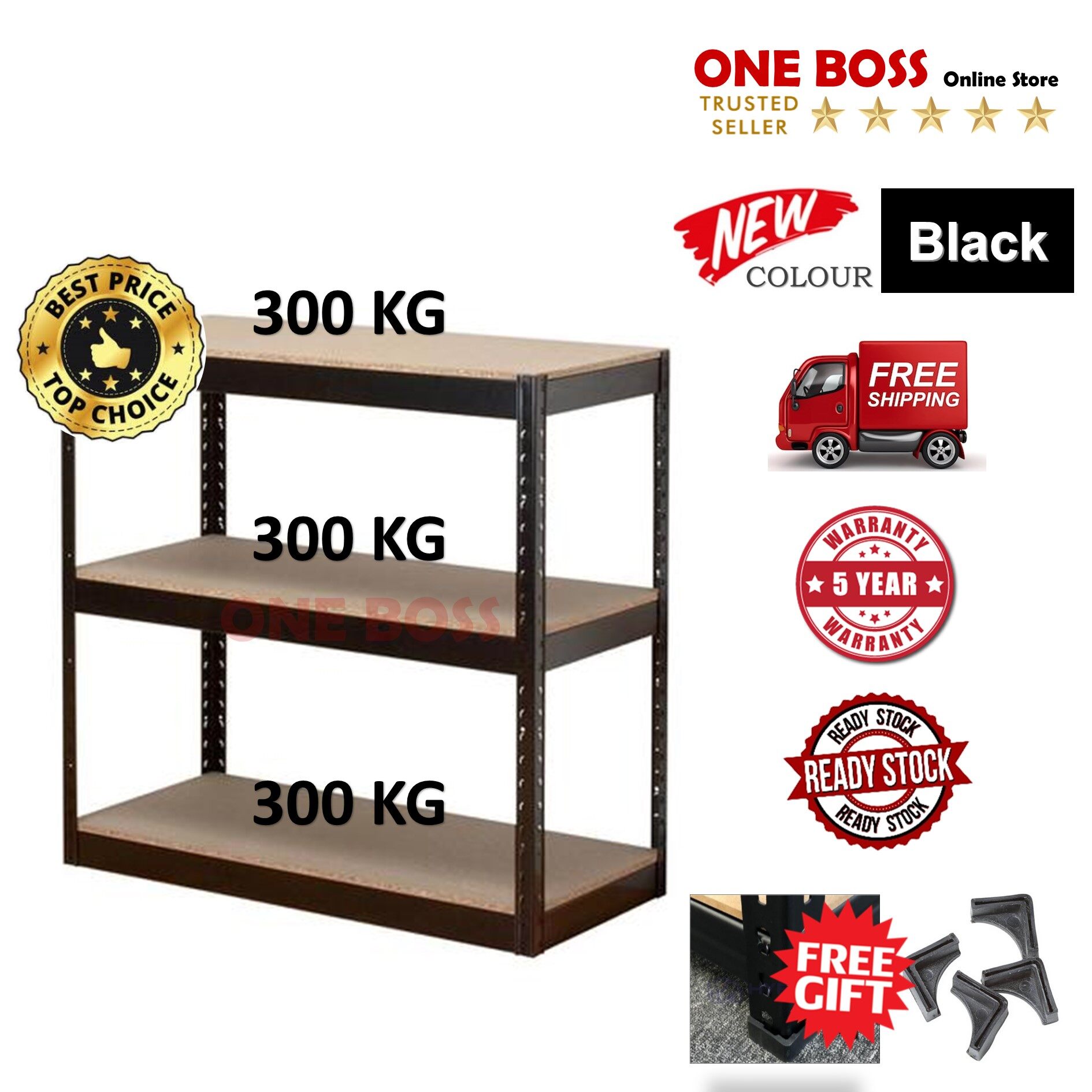 ONE BOSS 3 LEVELS HIGH QUALITY BOLTLESS RACKING HOME STORAGE WAREHOUSE ...