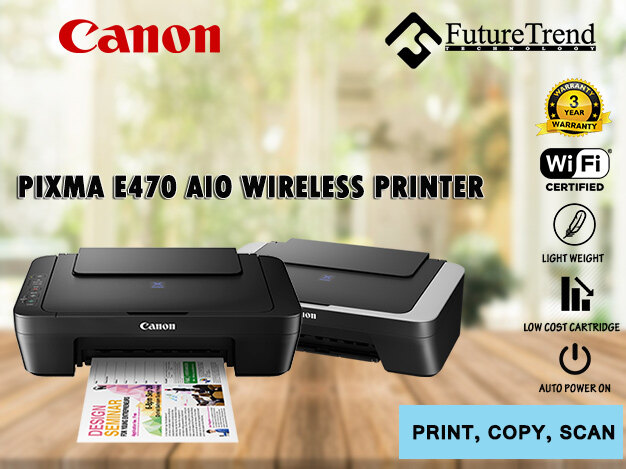 Canon Pixma E470 Color Wifi Inkjet Multifunction Printer | Lazada