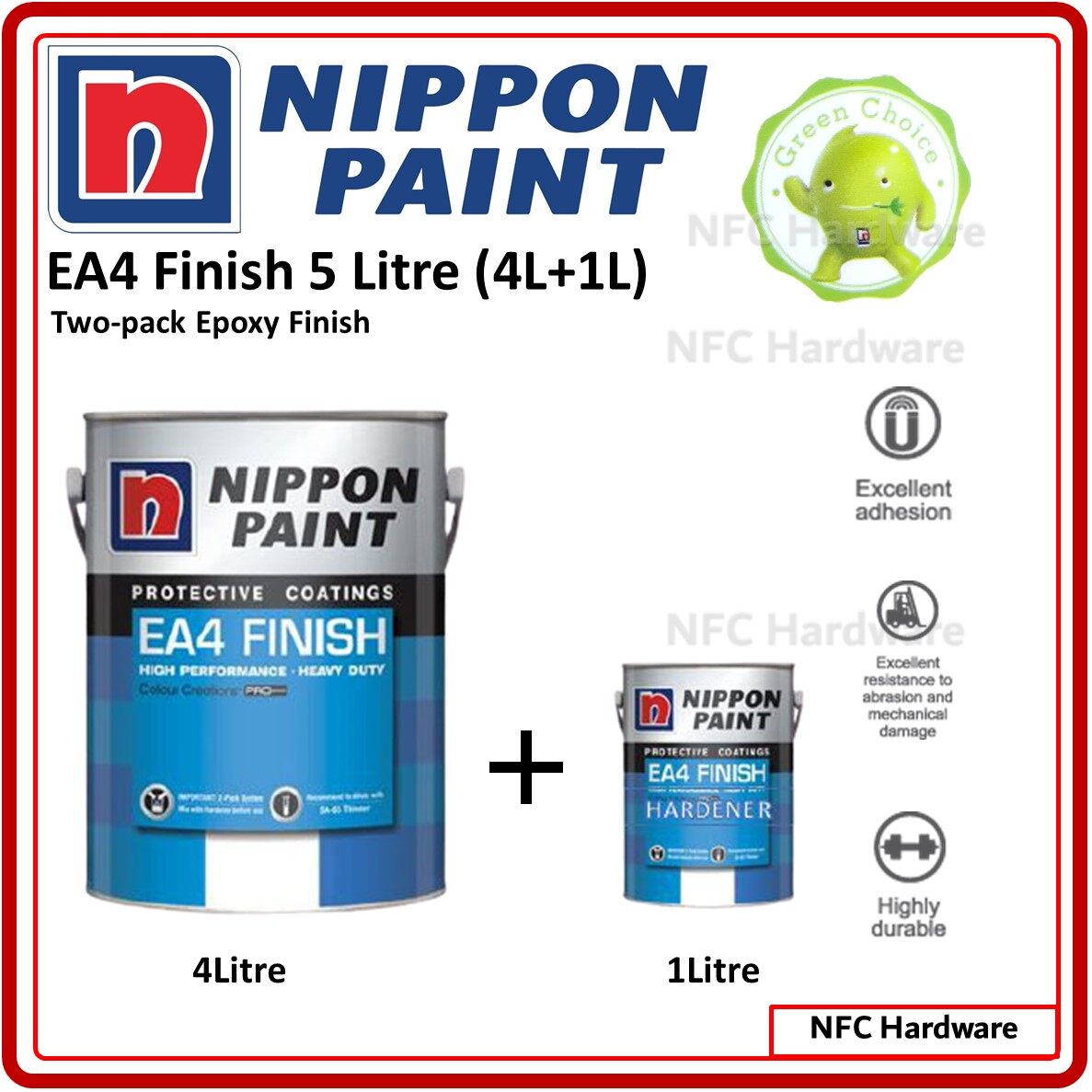 NIPPON PAINT EA4 Finish 5 Litre (4L+1L) | Lazada