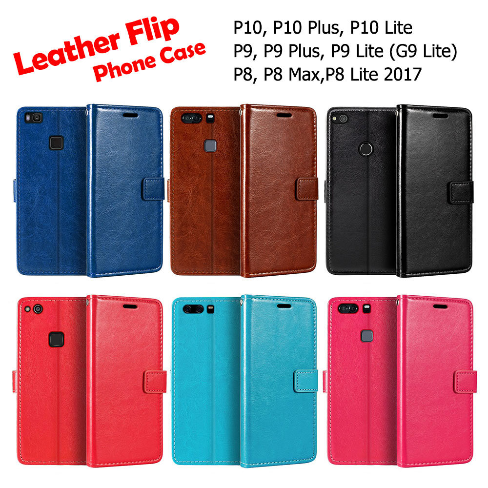 Leather Wallet Case For Huawei P10 Lite P9 Plus P8 Max Card Stand Flip ...