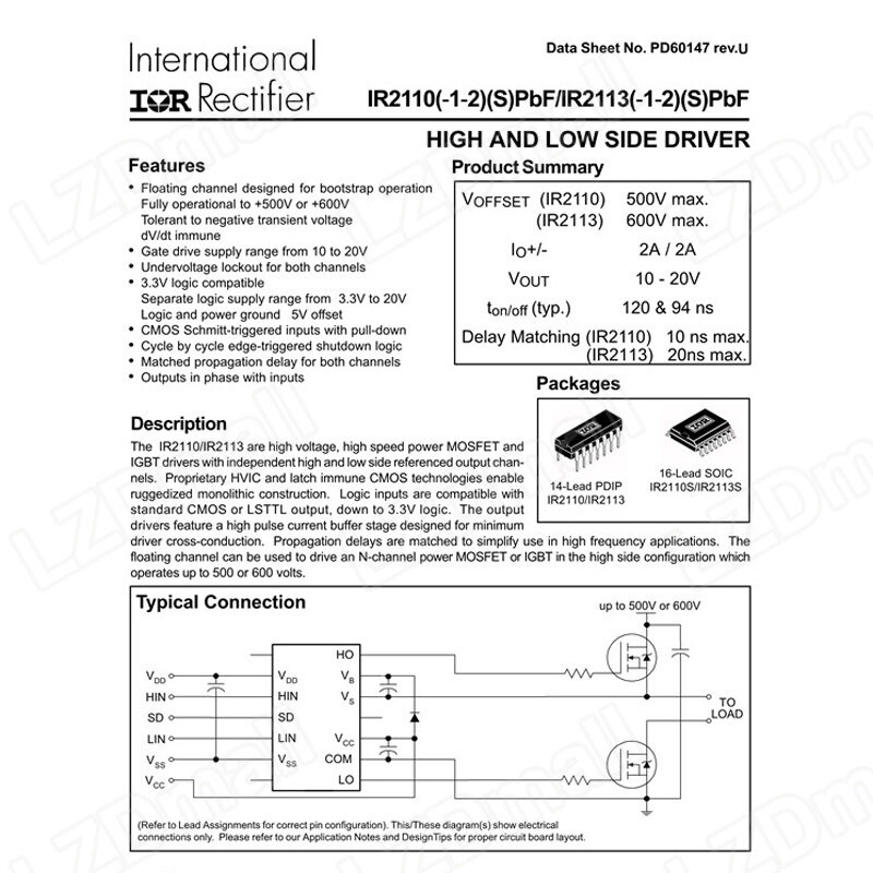 10Pcs Original IR2113S SOP-16 IR2113 IR2113STRPBF 2113S SOP16 SMDโมดูลสูงและต่ำด้านข้างDriver IC ...