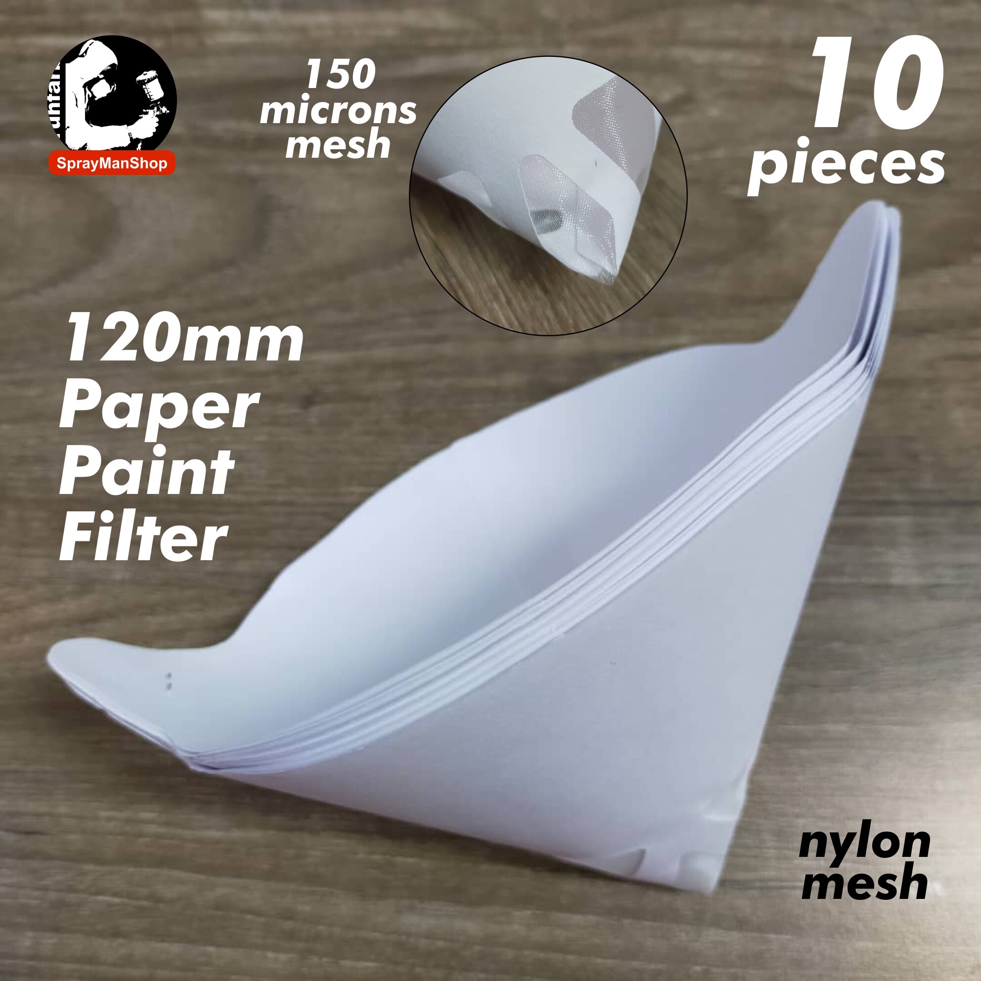 Paper Paint Filter 120mm 150 Microns Nylon Mesh 10 pcs Pack Paint ...