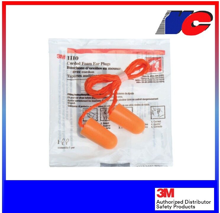 3M 1110 Corded Disposable Foam Earplugs 29dB | Lazada