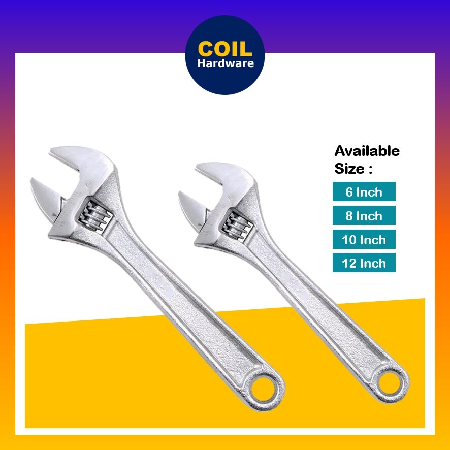 Adjustable Wrench Spanner | Spanar Hidup | 6" 8" 10" 12" | Lazada